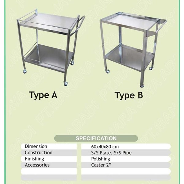 Jual Troli Instrumen, Troli Alat Medis, Instrument Trolley oleh PT-Findotek