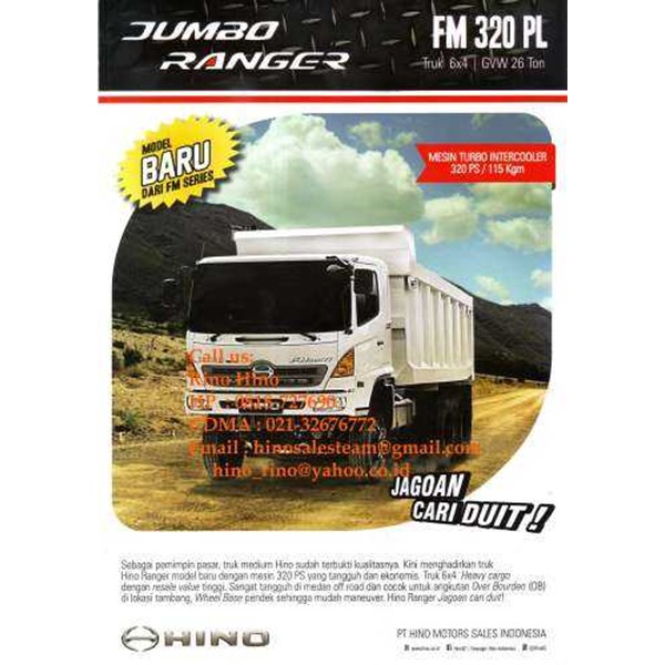 Jual Hino FM 350 PL, Dump Truk angkutan Over Bourden (OB) oleh PT ...