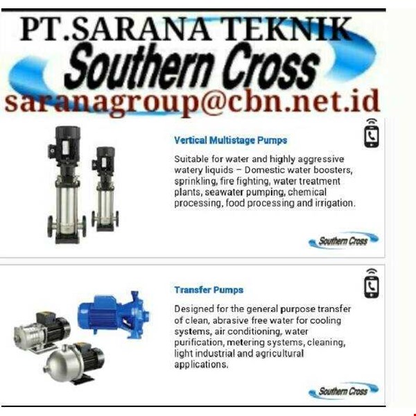 Jual SOUTHERN CROSS PUMP AUSTRALIA PT.SARANA TEKNIK southern cross pump ...
