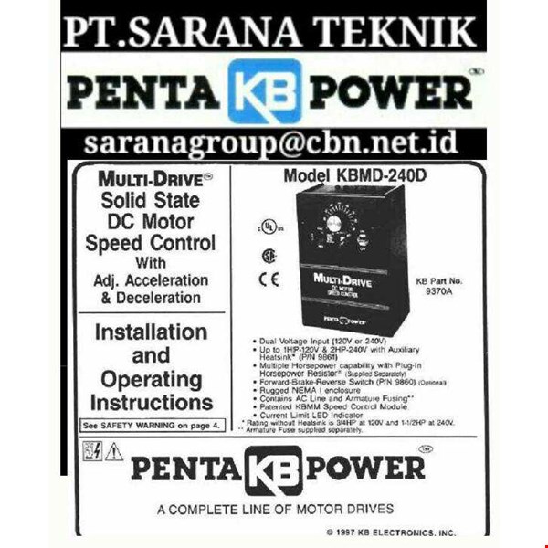 Jual PT SARANA KB PENTA POWER KBMD 240D KB PENTA POWER KBIC 240 KBWM ...