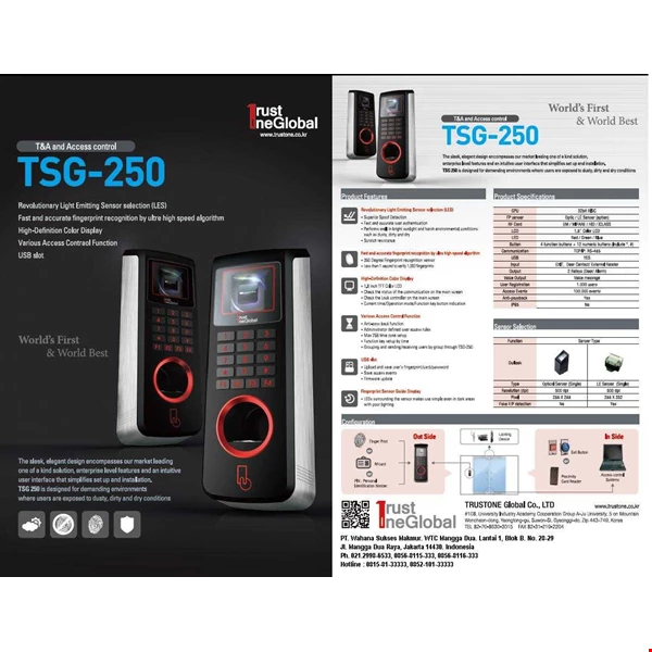 Jual Fingerprint TRUST ONE Absensi dan access pintu oleh PT. Wahana ...