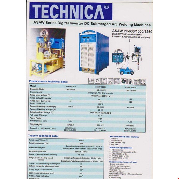 Jual mesin las SAW dc630A with tractor fedeer oleh CV. Supra Karya Mandiri