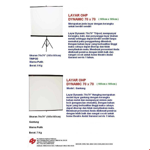 Jual LAYAR OVERHEAD PROJECTOR ( OHP ) / Home Theather ; TRIPOD ...