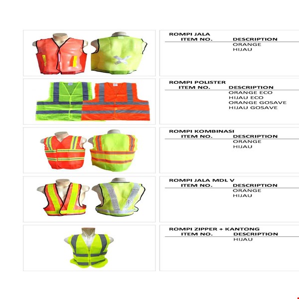 Jual Rompi safety proyek / Rompi Proyek jaring / safety vest PURWOKERTO ...