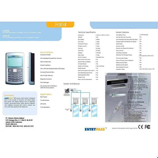 Jual Entrypass RFID Proximity Access Control oleh PT. Wahana Sukses Makmur