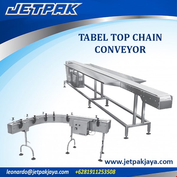 Jasa PABRIKASI TABLE TOP CHAIN CONVEYOR oleh PT. Jetpak Mandiri Jaya