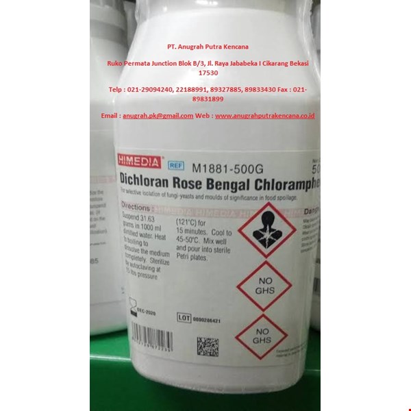 Jual Dichloran Rose Bengal Chloramphenicol Agar M1881-500G oleh PT ...