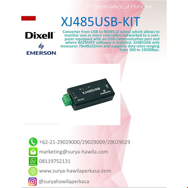 Jual DIXELL USB-KIT XJ485USB-KIT EMERSON DIGITAL CONTROLLER oleh PT ...