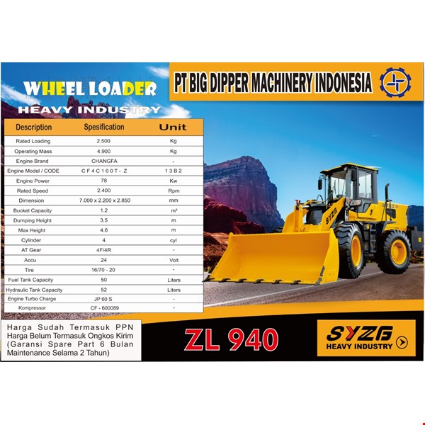Jual WHEEL LOADER MURAH oleh PT. Kaltim Jaya Makmur
