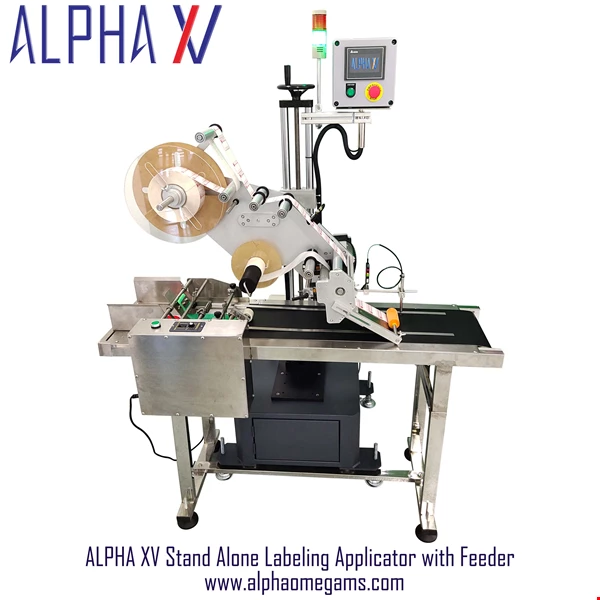 Jual ALPHA XV Stand Alone Labeling Applicator with Feeder oleh PT. Alpha Omega Makmur Sejahtera