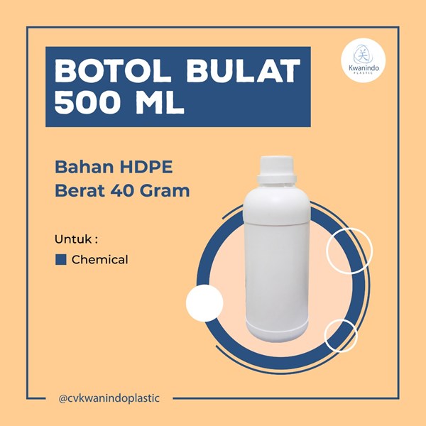 Jual BOTOL PESTISIDA 500 ML HDPE oleh CV. Kwanindo Plastic