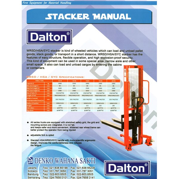 Harga Baru Hand lift Stacker Manual 1ton 1.6meter Mr Bahri Denko 2024 ...