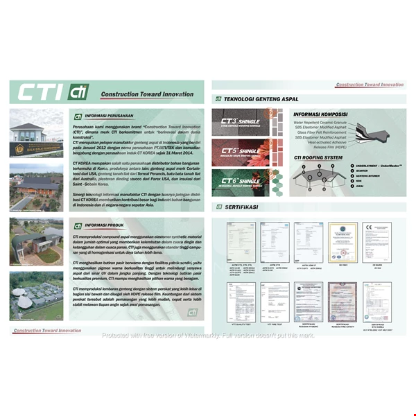 Jual Genteng Aspal Bitumen CTI CT3 oleh Payon Griya Mandiri