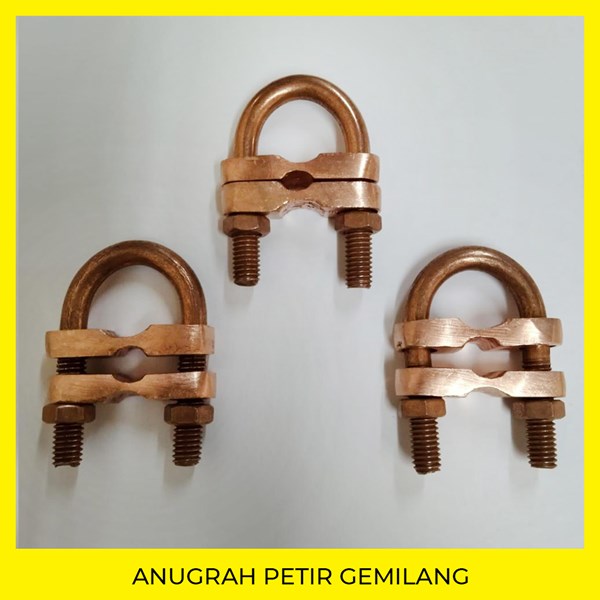 Jual Clamp Grounding U Bolt 1 Jalur oleh Anugrah Petir Gemilang