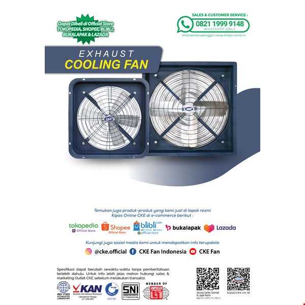 Jual CKE Exhaust Fan EFC 12 Inch 380V INDUSTRI Exhaust Dinding Blower ...