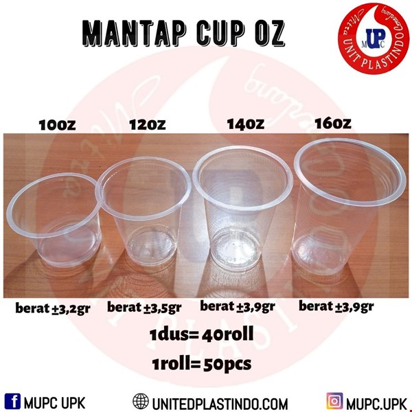 Jual CUP OZ MANTAP / GELAS PLASTIK OZ MANTAP oleh PT. Mitra Unit ...