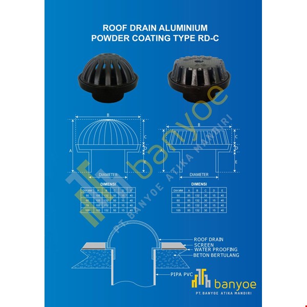 Jual Roof Drain Aluminium /Talang Air Aluminium (RD-C) Dia. 2 Inch oleh ...