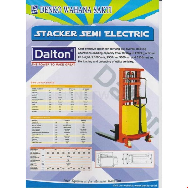 Jual Elektric listrik Hand Forklift Noblelift dalton Stacker 1 ton oleh ...