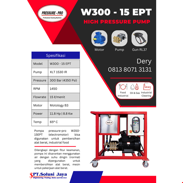 Jual Pressure Pro Hawk Pump 300 bar - 18 Lpm - Pompa water jet oleh PT ...