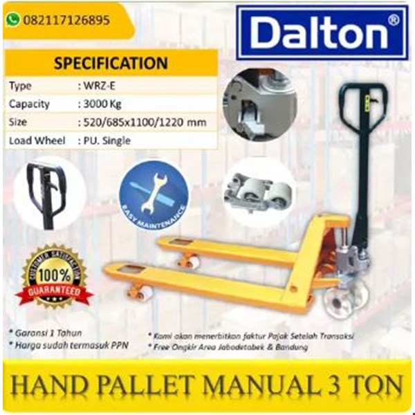 Jual Hand Pallet 3 Ton Dalton Bandung oleh PT. Denko Wahana Sakti Bandung