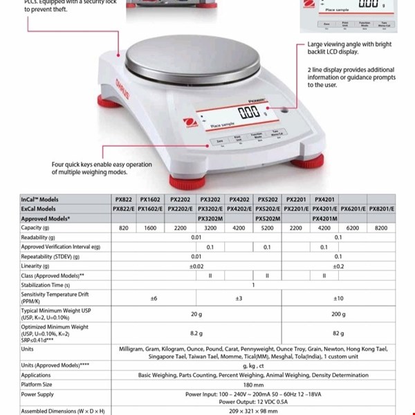 Jual Neraca Analitik / Timbangan Analitik Ohaus PX224/E, 210gramx0.1mg ...