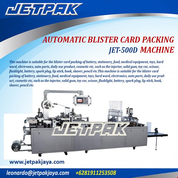Jual Automatic Blister Card Packing JET-500D Machine oleh PT. Jetpak ...