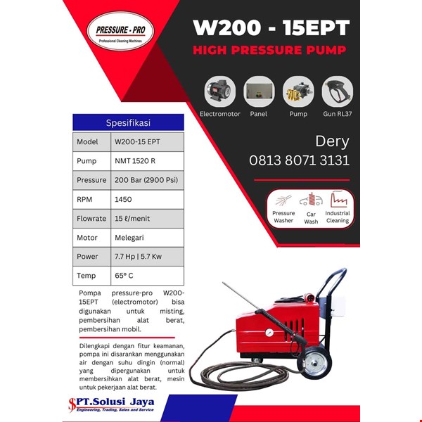 Jual UNIT POMPA HAWK W 200 - 15 EPT Pressure Pro oleh PT. Solusi Jaya