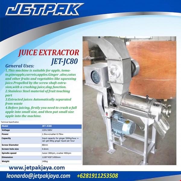 Jual Juice Extractor JET-JC80 oleh PT. Jetpak Mandiri Jaya