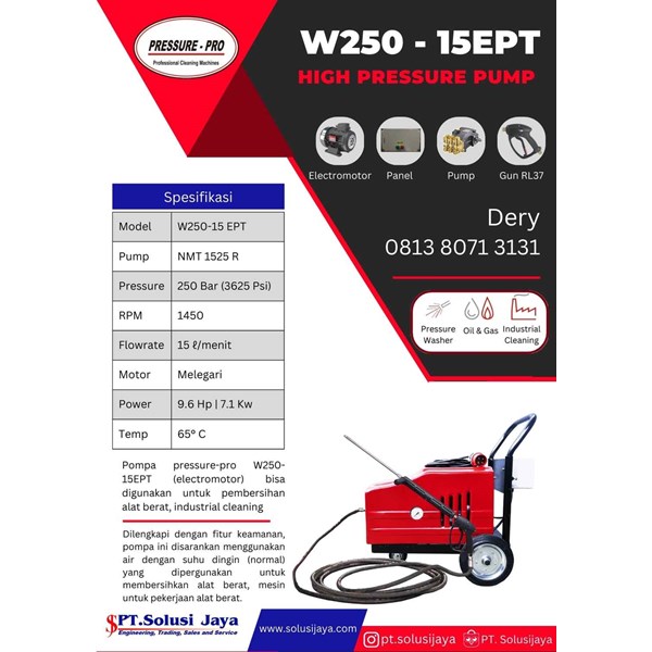 Jual Pompa Steam Hawk Pump 250 Bar Jet Cleaner oleh PT. Solusi Jaya