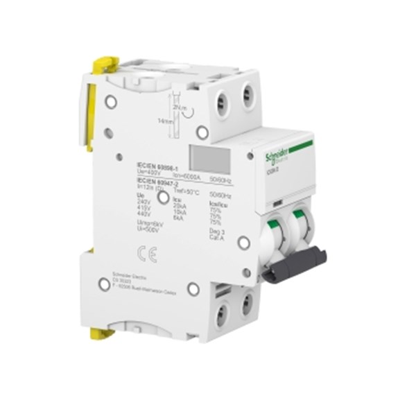 Jual Miniature circuit breaker (MCB), Acti9 iC60N, 2P, 16A, D curve ...