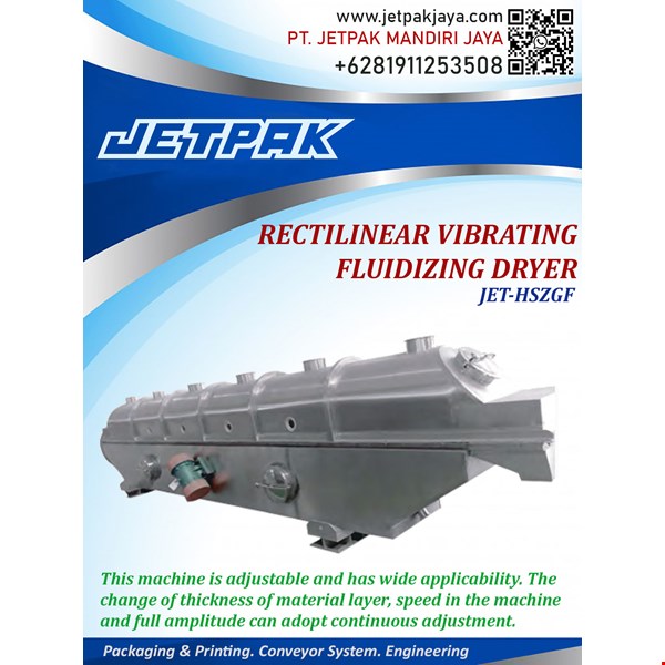 Jual rectilinear vibrating fluidizing dryer JET-HSZGF oleh PT. Jetpak ...