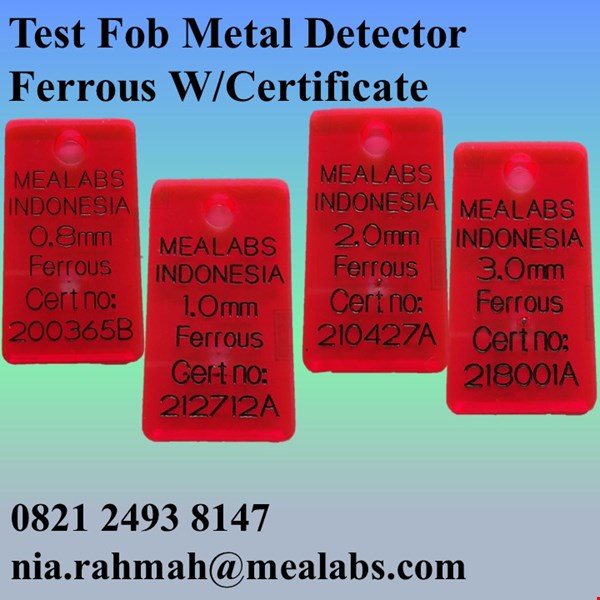 Jual Test Piece/Tes Fob Metal Detector Ferrous+Sertifikat oleh PT ...