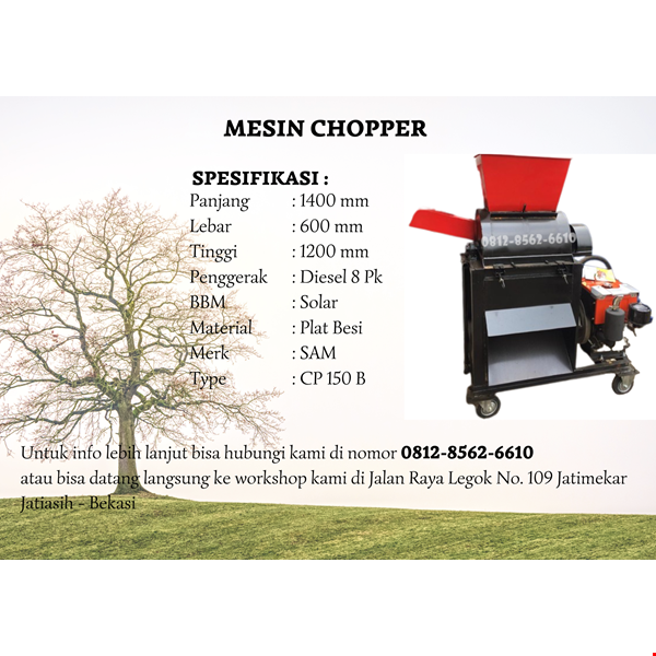Jual Mesin Chopper Dengan Penggerak Diesel oleh PT. Surya Agro Mandiri