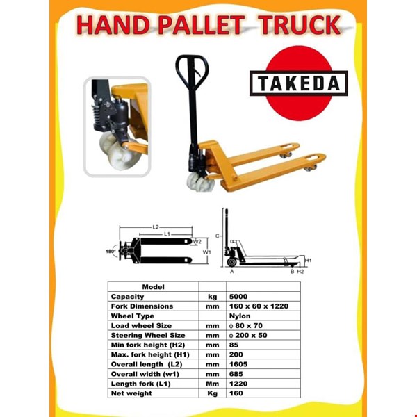 Jual Hand pallet truck takeda / hand pallet 5 ton oleh Rinawa Maju Jaya