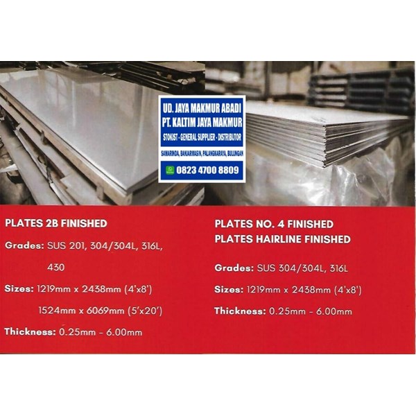 Jual PLAT STAINLESS STEEL 2B SUS 304L LEMBARAN SAMARINDA KALIMANTAN ...