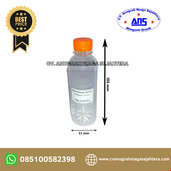 Jual Botol Plastik Bulat Gresik oleh CV. Anugrah Niaga Sejahtera
