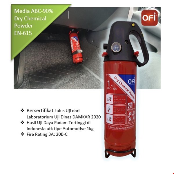 Jual OFI - APAR ABC-90% DCP FIRE EXTINGUISHER, KAP: 1 KG, OFI-ABC1VE oleh Dunia Pemadam Indonesia