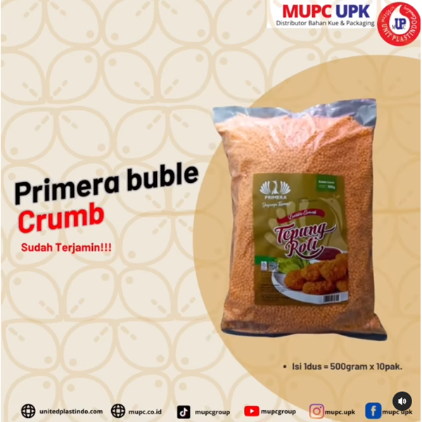 Jual TEPUNG ROTI PRIMERA BUBBLE CRUMB 500 GRAM oleh PT. Mitra Unit ...