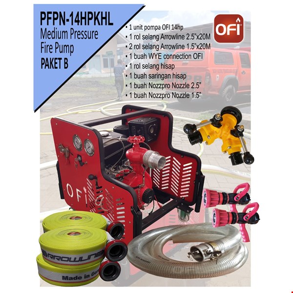 Jual OFI POMPA PEMADAM PORTABLE MEDIUM 4-STROKE ENGINE PFPN-14HPKHL ...