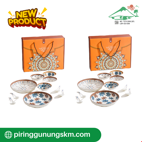 Jual MANGKOK dan PIRING SET LUK 10 CAP GUNUNG oleh UD. Sukses Makmur