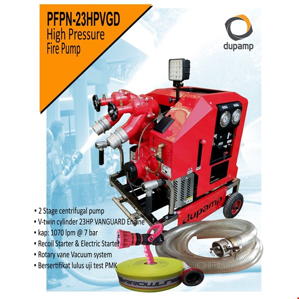 Jual POMPA PEMADAM PORTABLE TEKANAN TINGGI DOUBLE STAGE VANGUARD-23HP ...