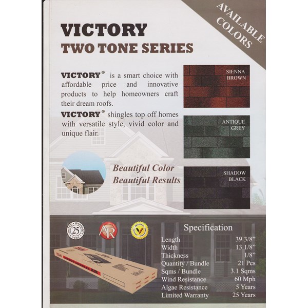 Jual Genteng Aspal Bitumen Victory Solid oleh CV. Atap Rumah Kita