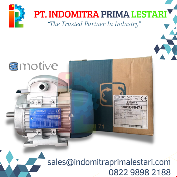 Jual Motor Induksi 3 Phase 0,55 kW 4P B3 oleh PT. Indomitra Prima Lestari