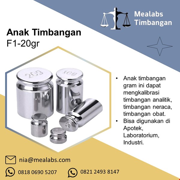 Jual Anak Timbangan Sonic F1-20g oleh PT. Mealabs Indonesia