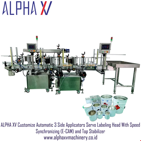 Jual ALPHA XV Customize Automatic 3 Applicators Servo Labeling Machine oleh PT. Alpha Omega ...