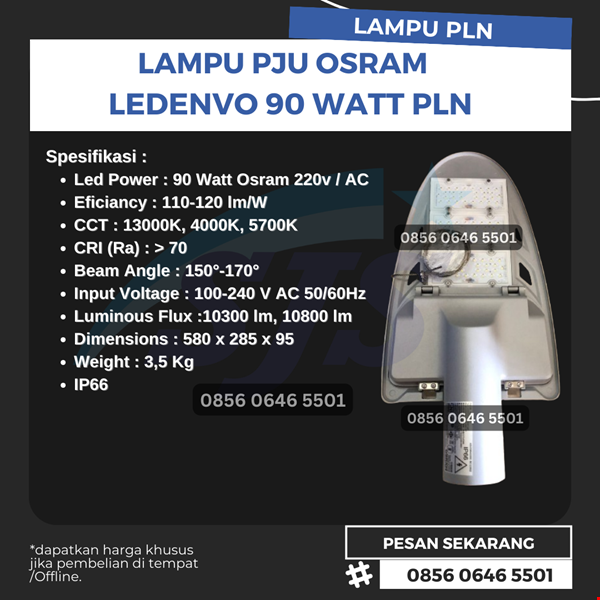 Jual LAMPU PJU OSRAM LEDENVO 90 WATT PLN oleh Sumber Jaya Surabaya