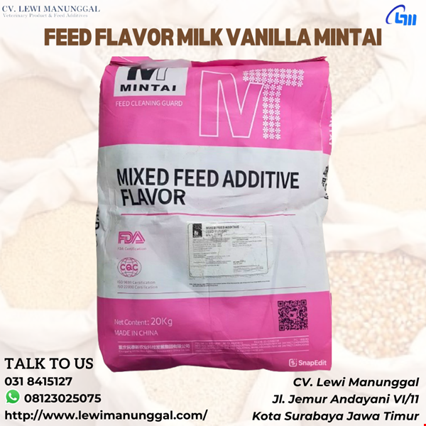 Jual Feed Flavor Milk Vanilla MINTAI oleh CV. Lewi Manunggal