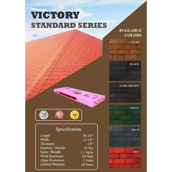 Jual Atap Genteng Aspal Bitumen Victory Solid oleh CV. Atap Rumah Kita