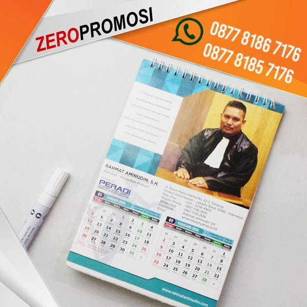 Jual Promosi Kalender Meja Duduk Custom Design oleh Zero Promosi