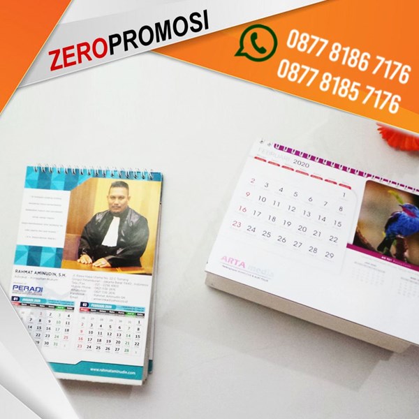 Jual Promosi Kalender Meja Duduk Custom Design oleh Zero Promosi